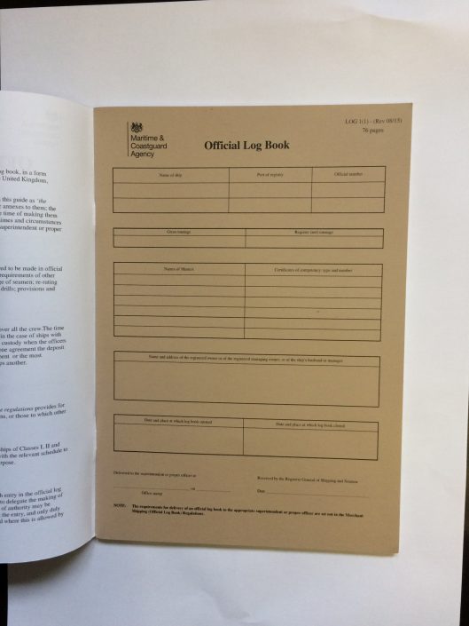 MCA Ships official log book pt1 - Maritime Printing - Ship Log Books ...