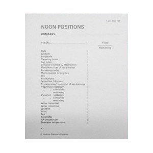 Noon Positions Chit (Pad) - Maritime Printing - Ship Log Books and Ship ...